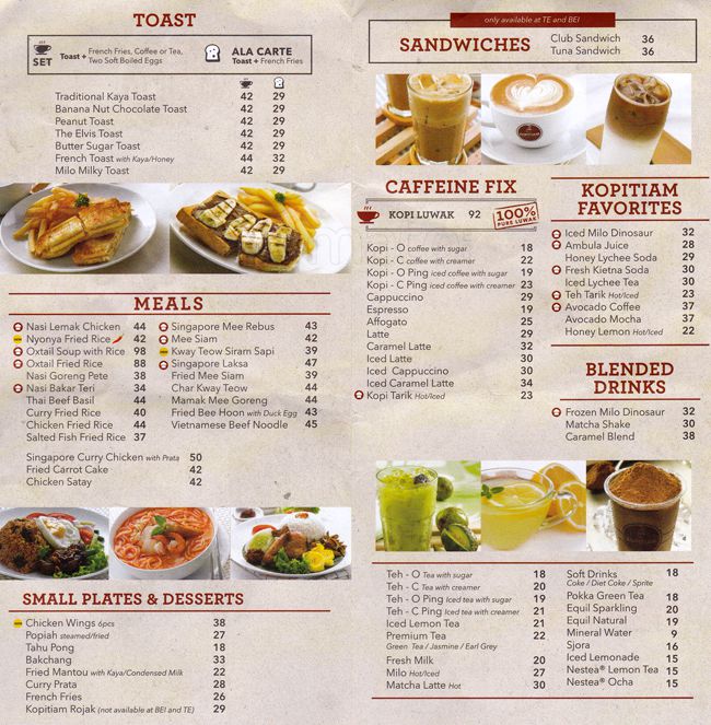 Harga Menu Kopitiam Kelapa Gading Restoran Kafe