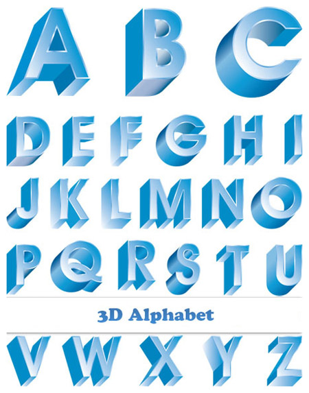 Quality Graphic Resources: 3D Blue Alphabet