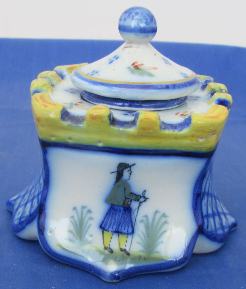 HR Quimper Single Rampart Inkwell Circa 1910 - SOLD