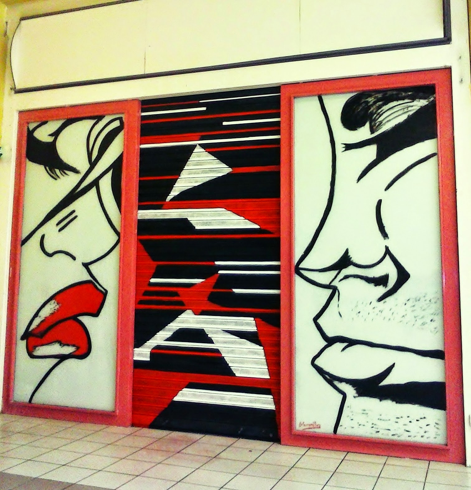 ALMUDENAARTECROMÁTICA: ESCAPARATE FACHADA LOCAL COMERCIAL / PROCESO