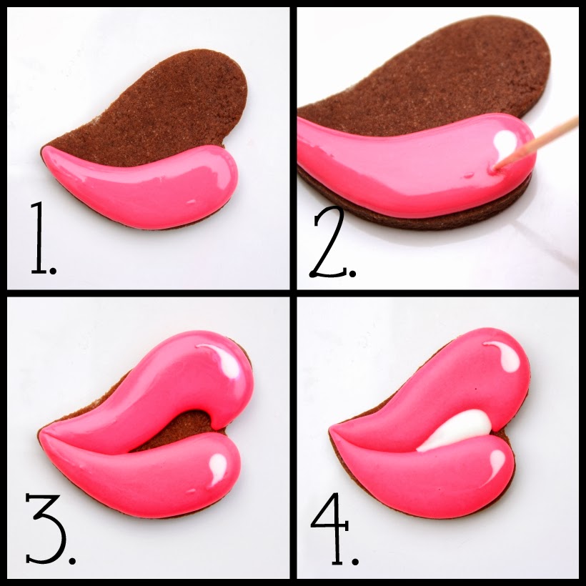 Valentines Day Kissing Lips Cookies
