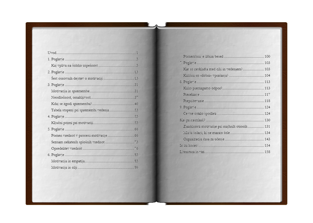 Moj otrok je brihten, samo učiti se mu ne da: Kazalo