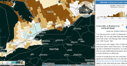 Maps Mania: Where Millennials Outnumber Baby Boomers