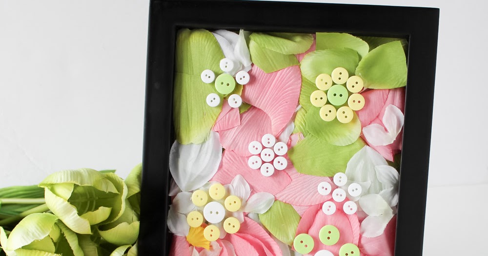 Spring Craft - Petal Filled Shadow Box - Muslin and Merlot