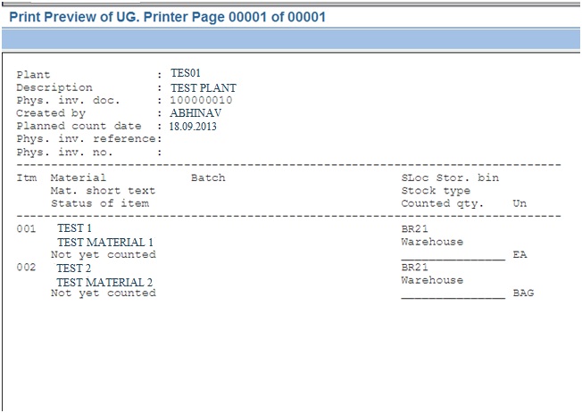 SAP Help Online: STEPS HOW TO PRINT PHYSICAL INVENTORY DOCUMENT IN SAP IM