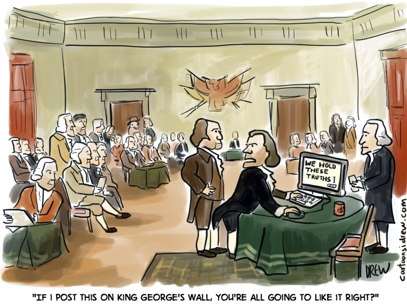 Cartoons I Drew: Declaration of Independence (4th July)