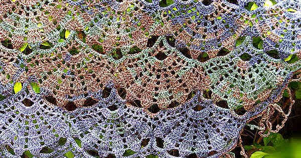 Chal Crochet con Punto Abanicos Grandes / Patrones y paso a paso