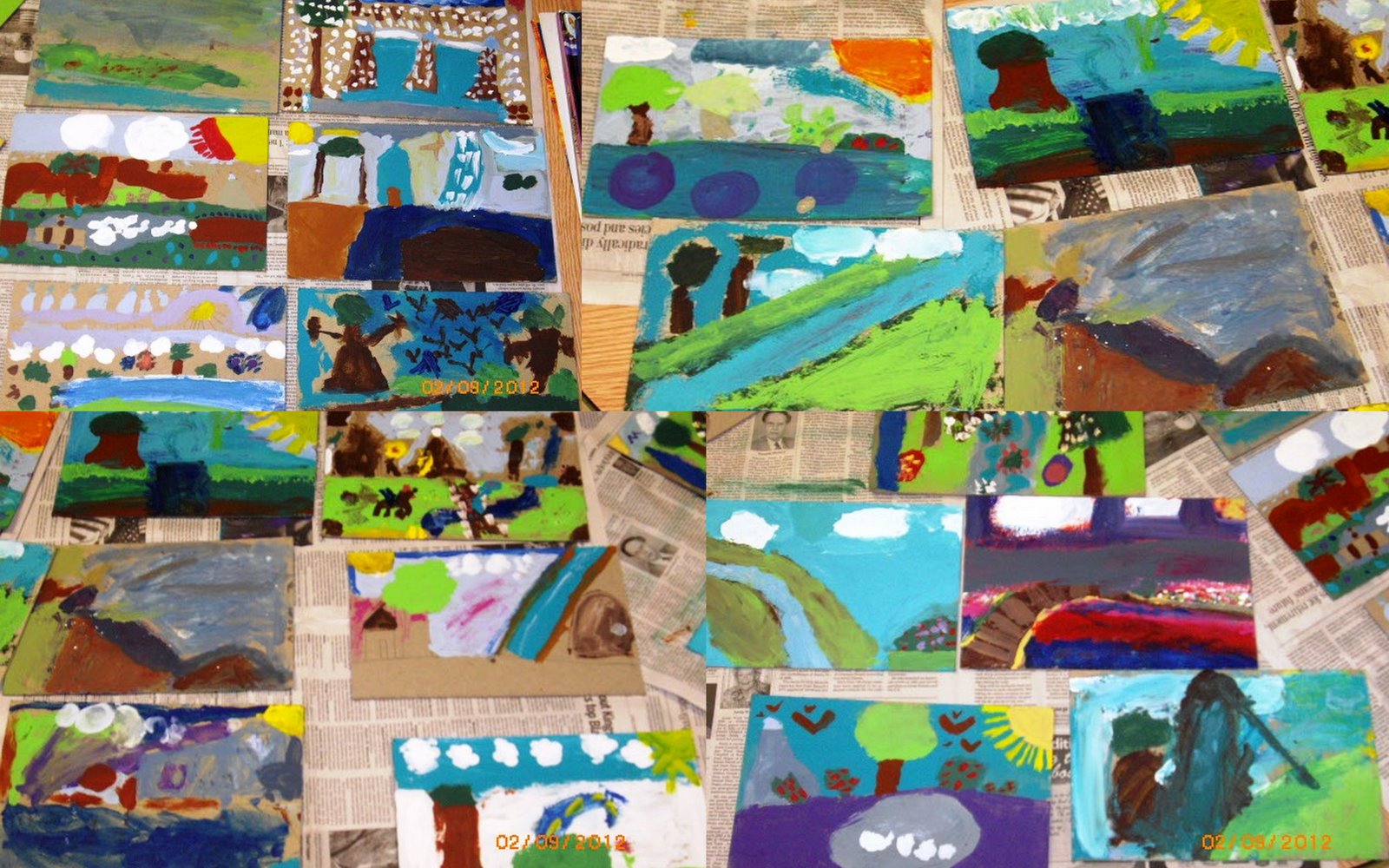 Art & Painting at WBR school: 2nd grade paints landscapes