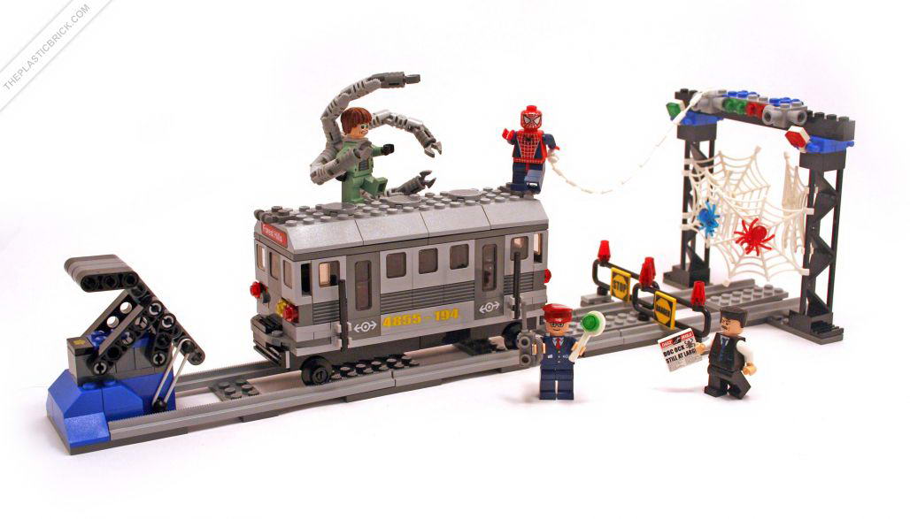 oneTWOBRICK.com: set database: LEGO 4855 spider-man's train rescue