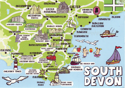 The World in Postcards - Sabine's Blog: South Devon Map