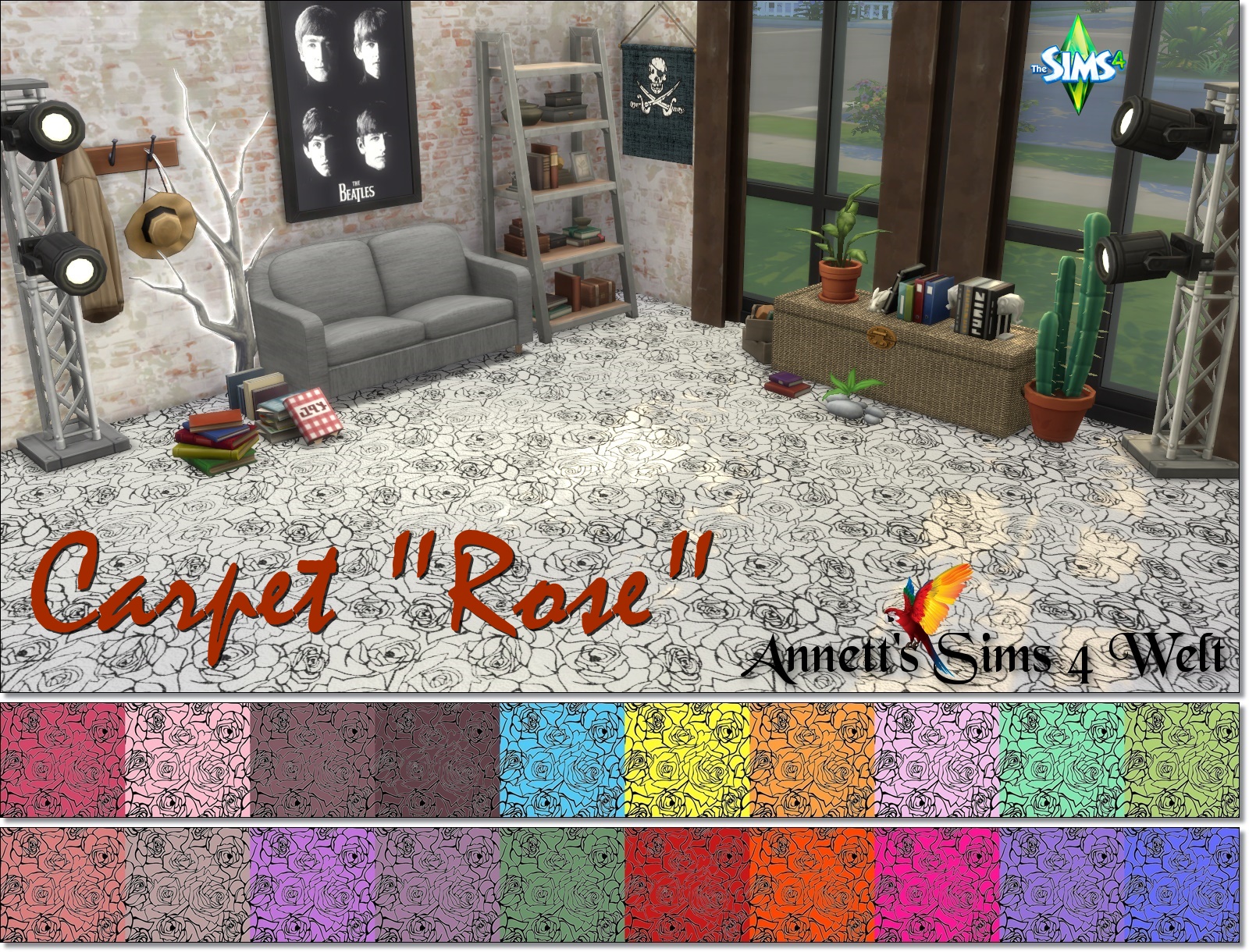 Annett's Sims 4 Welt: Seamless Pattern "Rose"