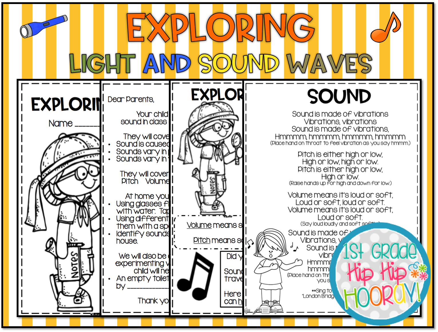 1st Grade Hip Hip Hooray!: Exploring Light and Sound NGSS