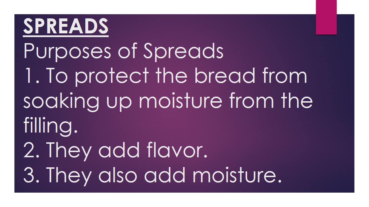 GRADE 9: Basic Components of a Sandwich PPT