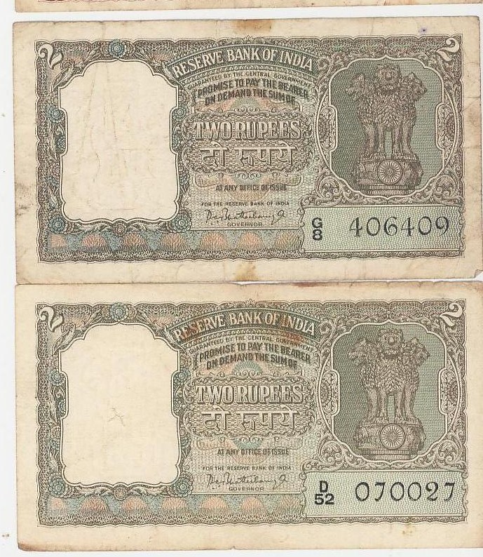 Jk Collection World: 2 RUPEE GREEN NOTE SIGNED BY P.C.BHATTACHARYA ...
