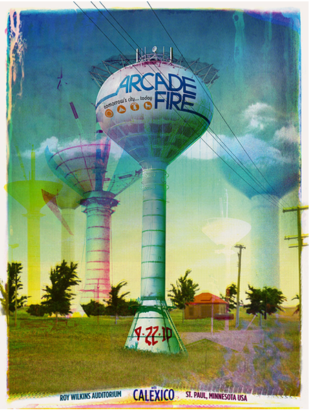 Flyer Goodness: Arcade Fire Posters by Burlesque of North America