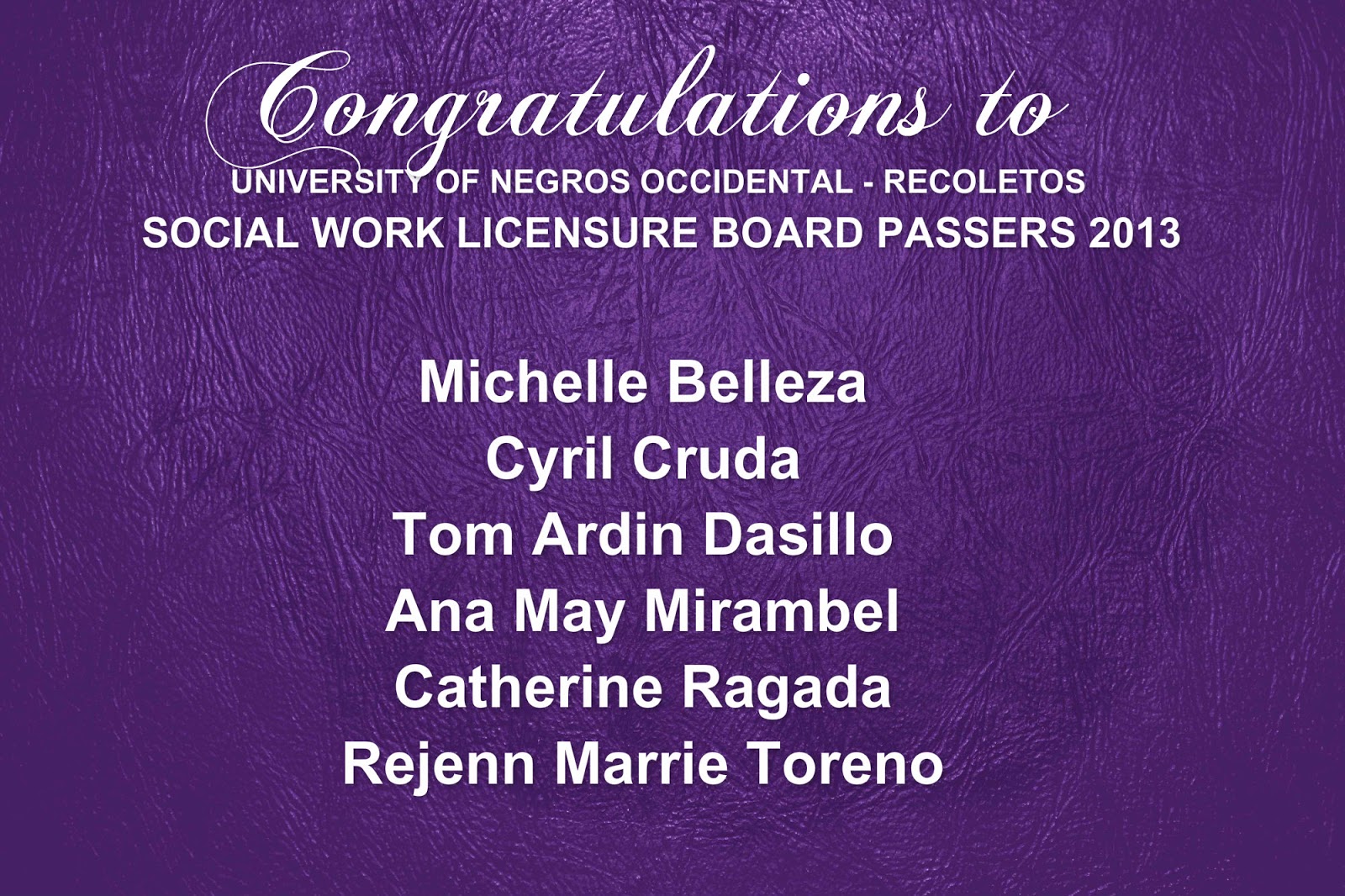 Tolentine Herald Social Work Licensure Board Passers 2013 tolentine-herald-social-work-licensure-board-passers-2013