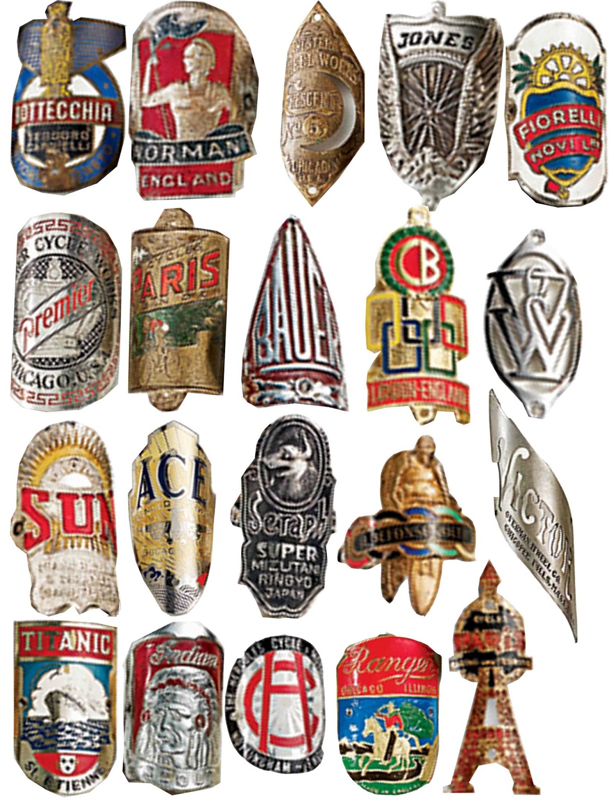 Mens Collections: Vintage Sports-Cycling Bike Badges and Engineer ...