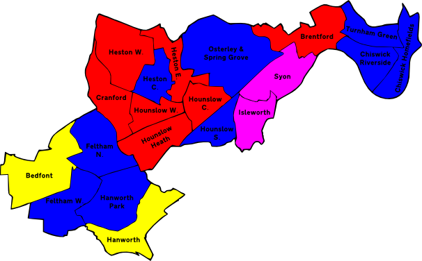 Hounslow Map Region Political | Map of London Political Regional