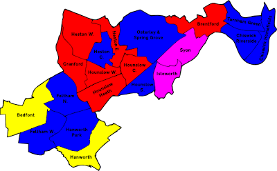Hounslow Map Region Political | Map of London Political Regional