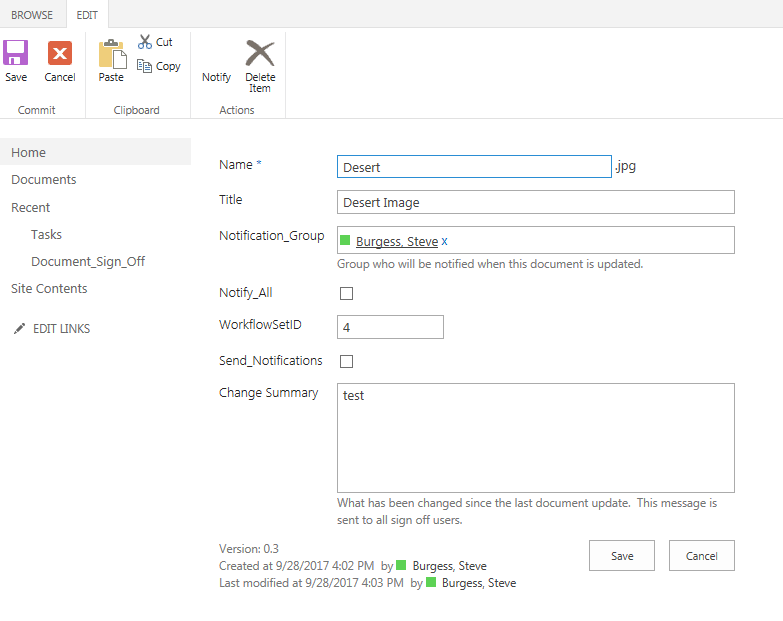 Steve's SharePoint Nuggets: SharePoint 2013 Simple Document Sign Off ...