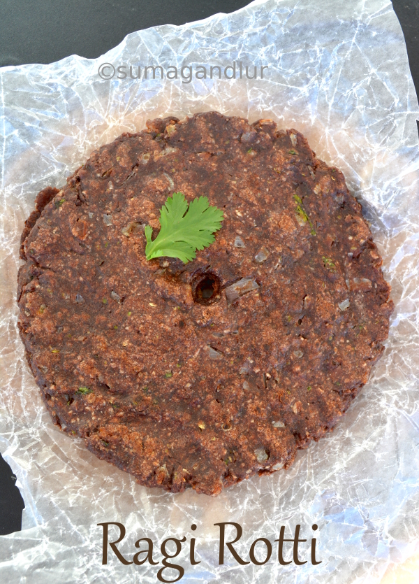 Veggie Platter: Ragi Rotti / Finger Millet Flour FlatBreads