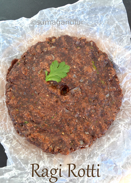 Veggie Platter: Ragi Rotti / Finger Millet Flour FlatBreads