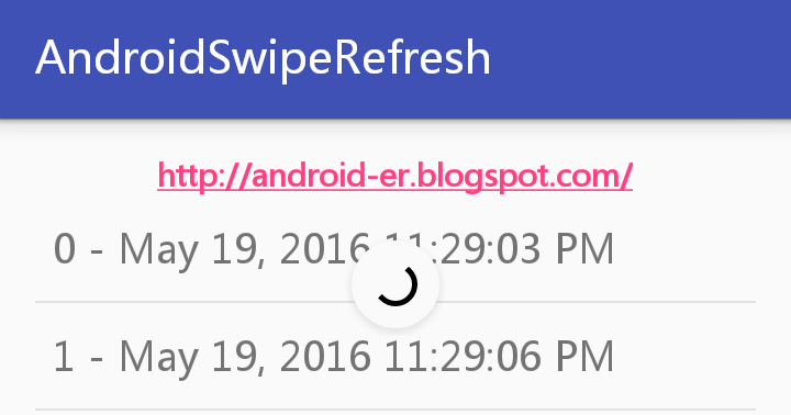 Android-er: SwipeRefreshLayout, refresh in background thread