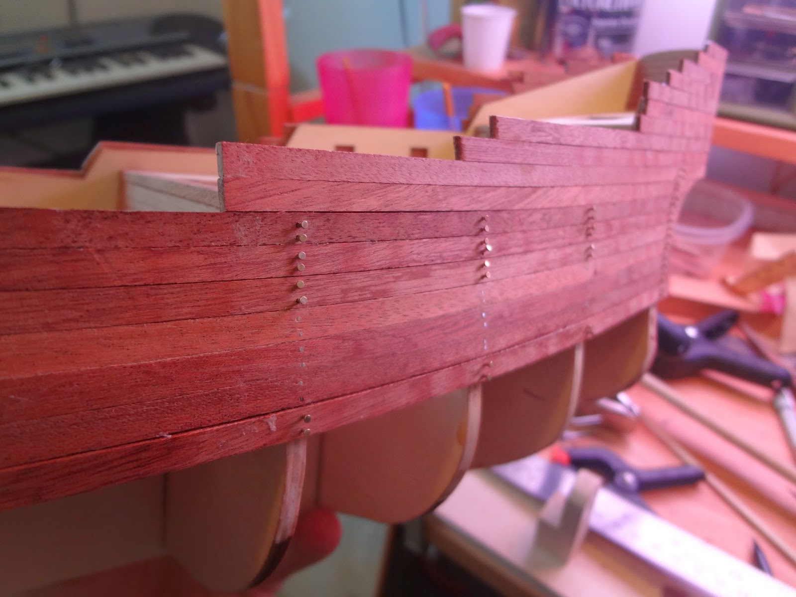 San Francisco II Wooden Model Ship Build / Log: Half the hull covered