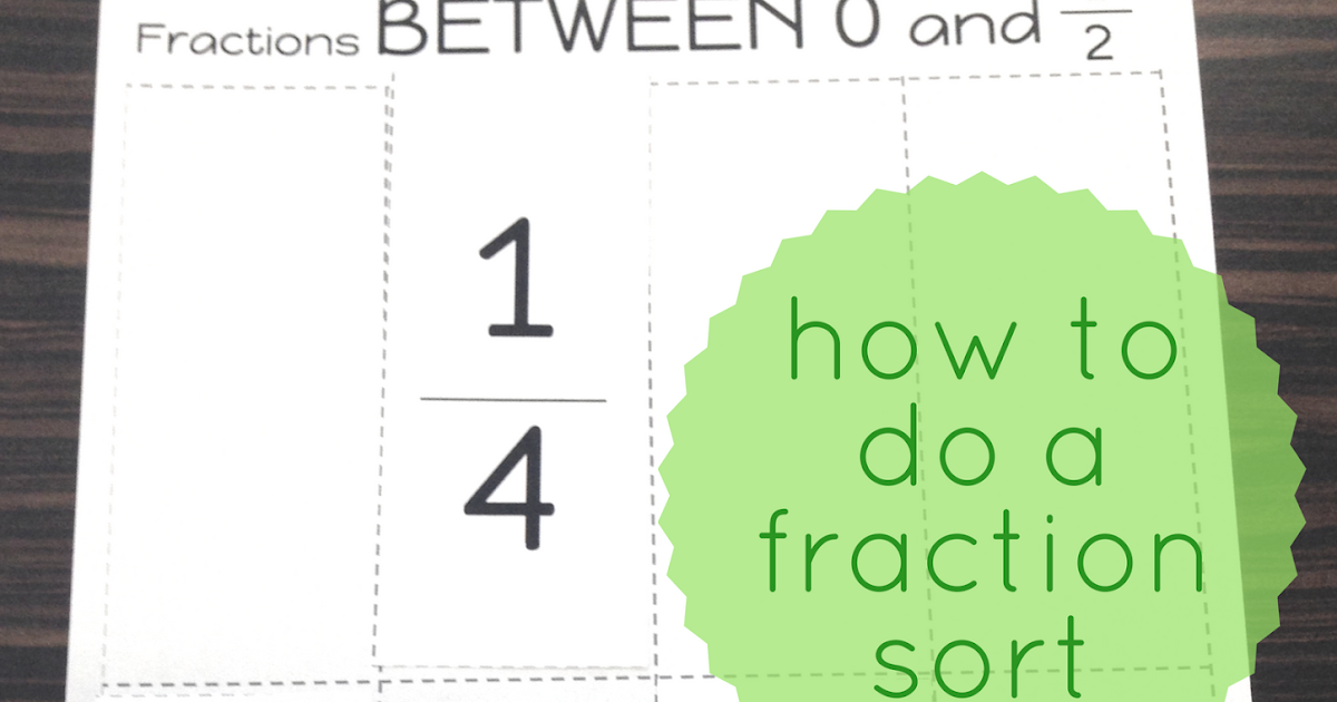 Teach Think Elementary: Fraction Sort
