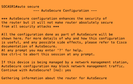 Ken Felix Security Blog: Securing a cisco IOS router with auto secure