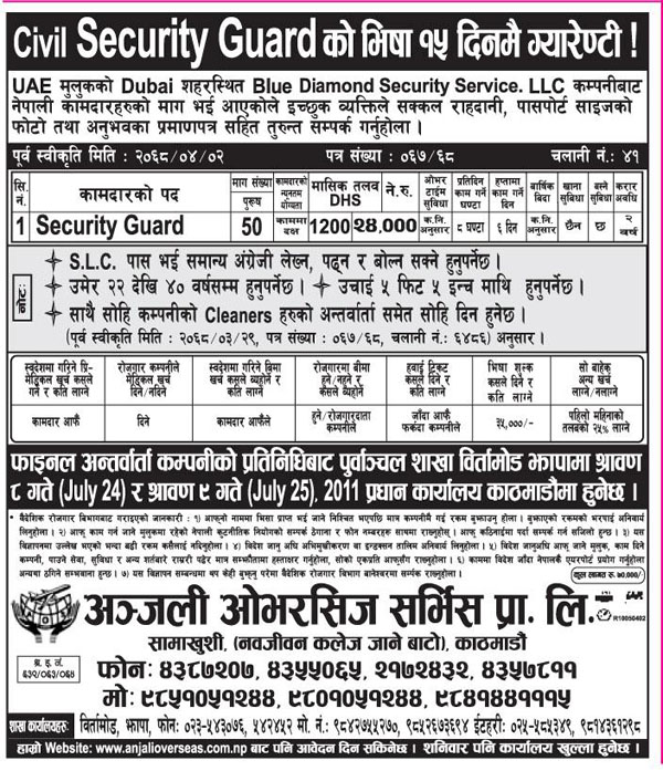 Manpower Demand: 2011-07-17