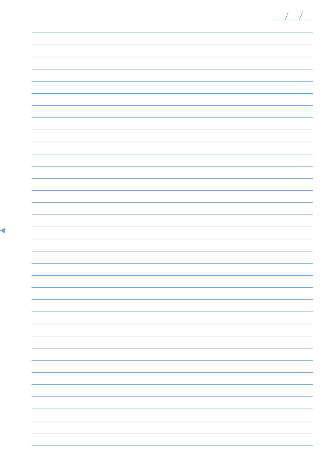 Folha de Papel Pautado Universitario azul para imprimir