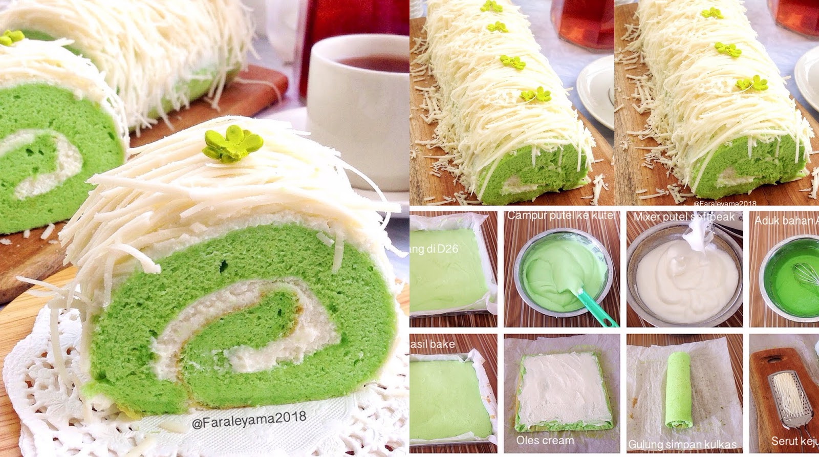 Cara Membuat Pandan Cheese Roll by @faraleyama - 700 resep