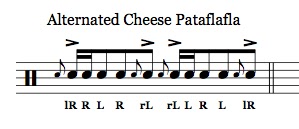 THE JAZZ DRUM CORNER: Rudiment of the Week: Alternated Cheese Pataflafla
