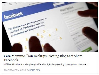 Cara Memunculkan Deskripsi Posting Blog Saat Share Facebook | Romeltea ...