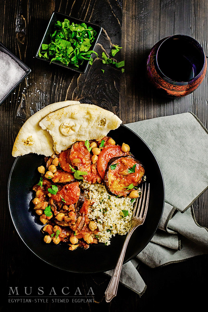 Musacaa: Egyptian-Style Stewed Eggplant with Chickpeas