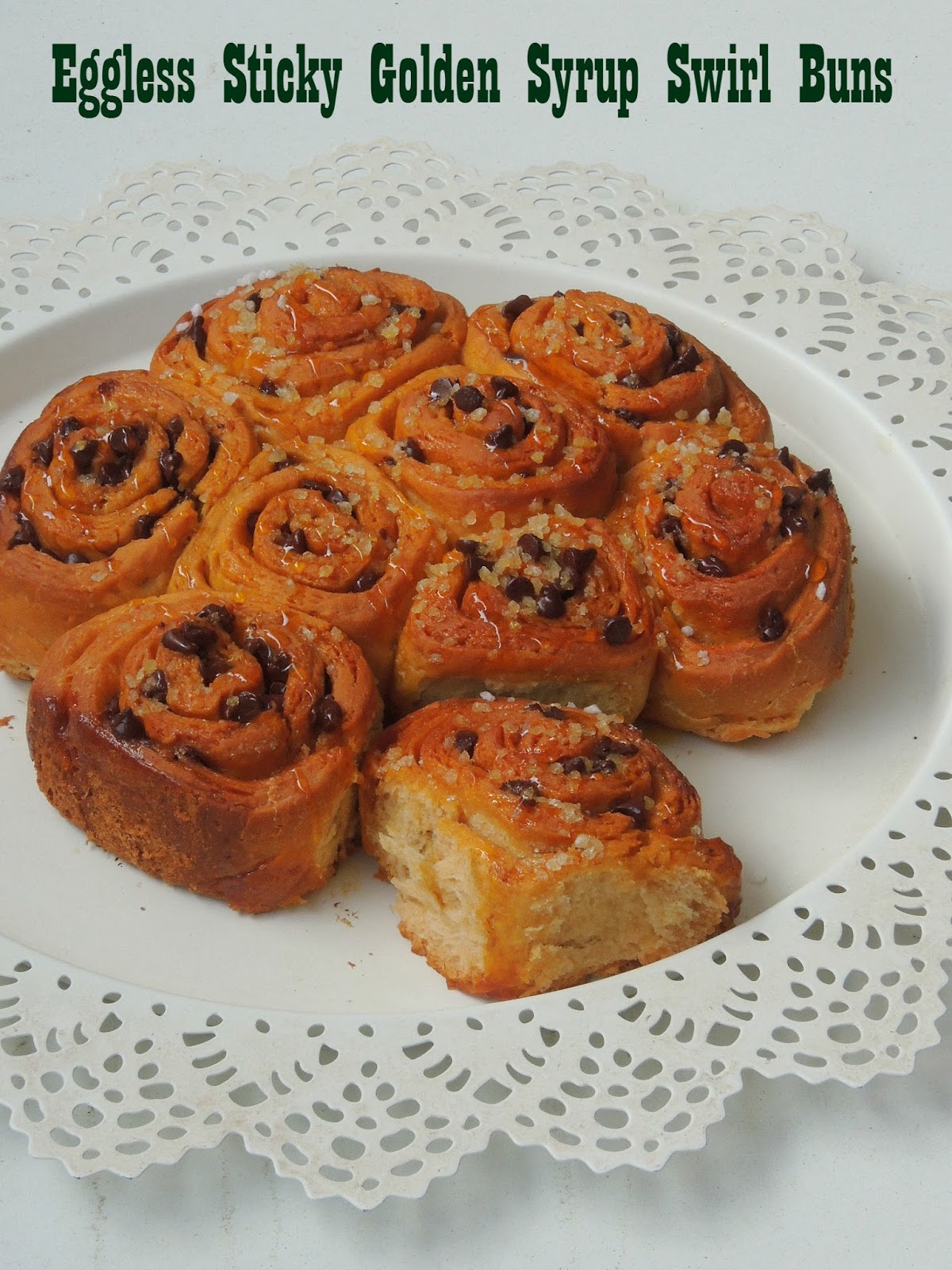 Priya's Versatile Recipes: Eggless Sticky Golden Syrup Swirl Buns