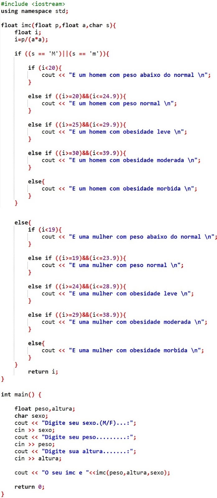 Bit Da Educação Aula 23 C Função Com Parâmetros Imc Mais Estrutura De Decisão Function