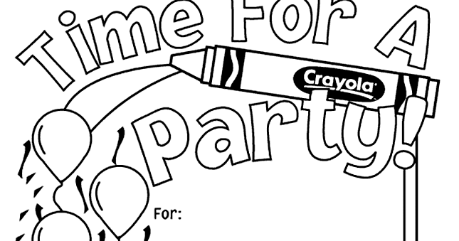 Coloring & Activity Pages: "Time For A Party!" Color-Your-Own Invitation