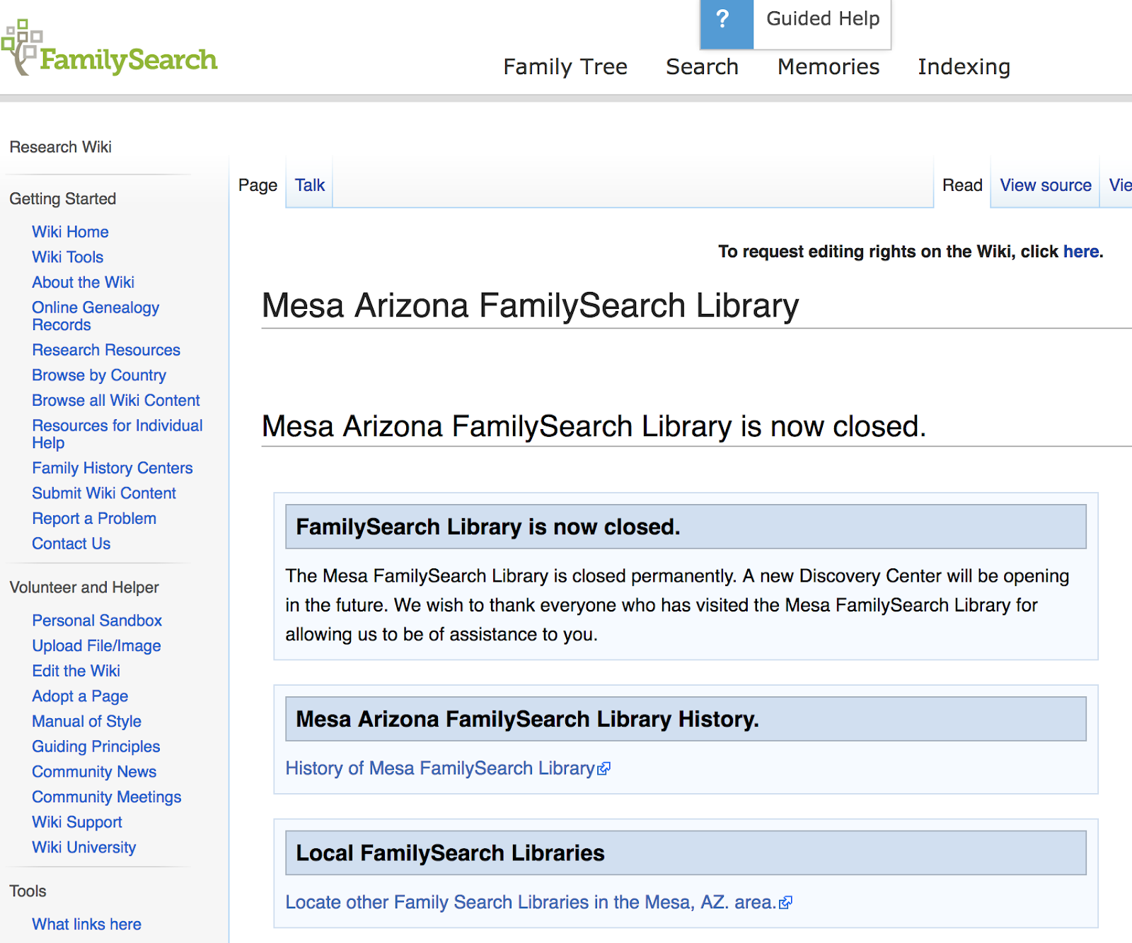 Genealogy's Star: A Final Goodbye to the Mesa FamilySearch Library