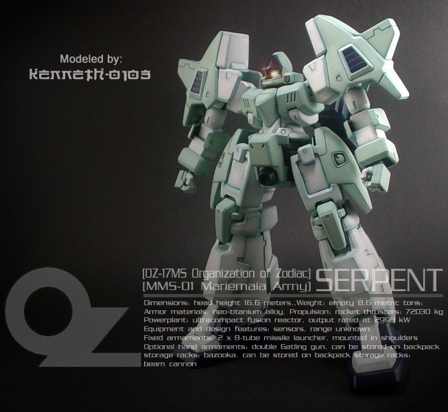 HG 1/100 Serpent Custom "Snow Serpent" customized build
