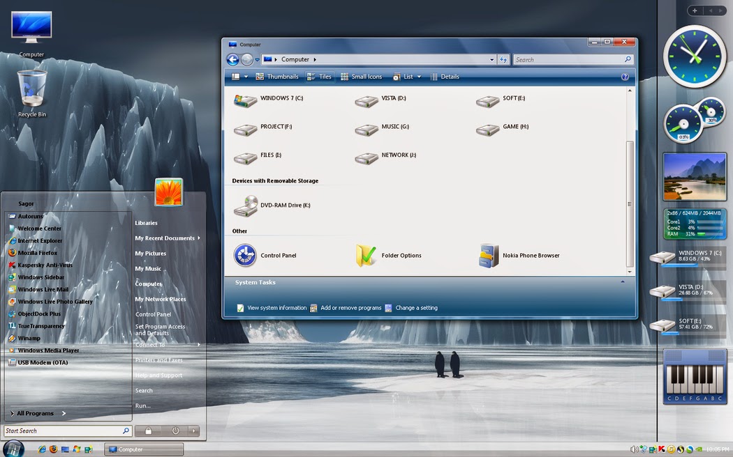 Free Window Xp Vista Theme - thepiratebayallstar