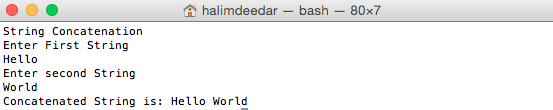 Halim Deedar: Shell Script for String Concatenation