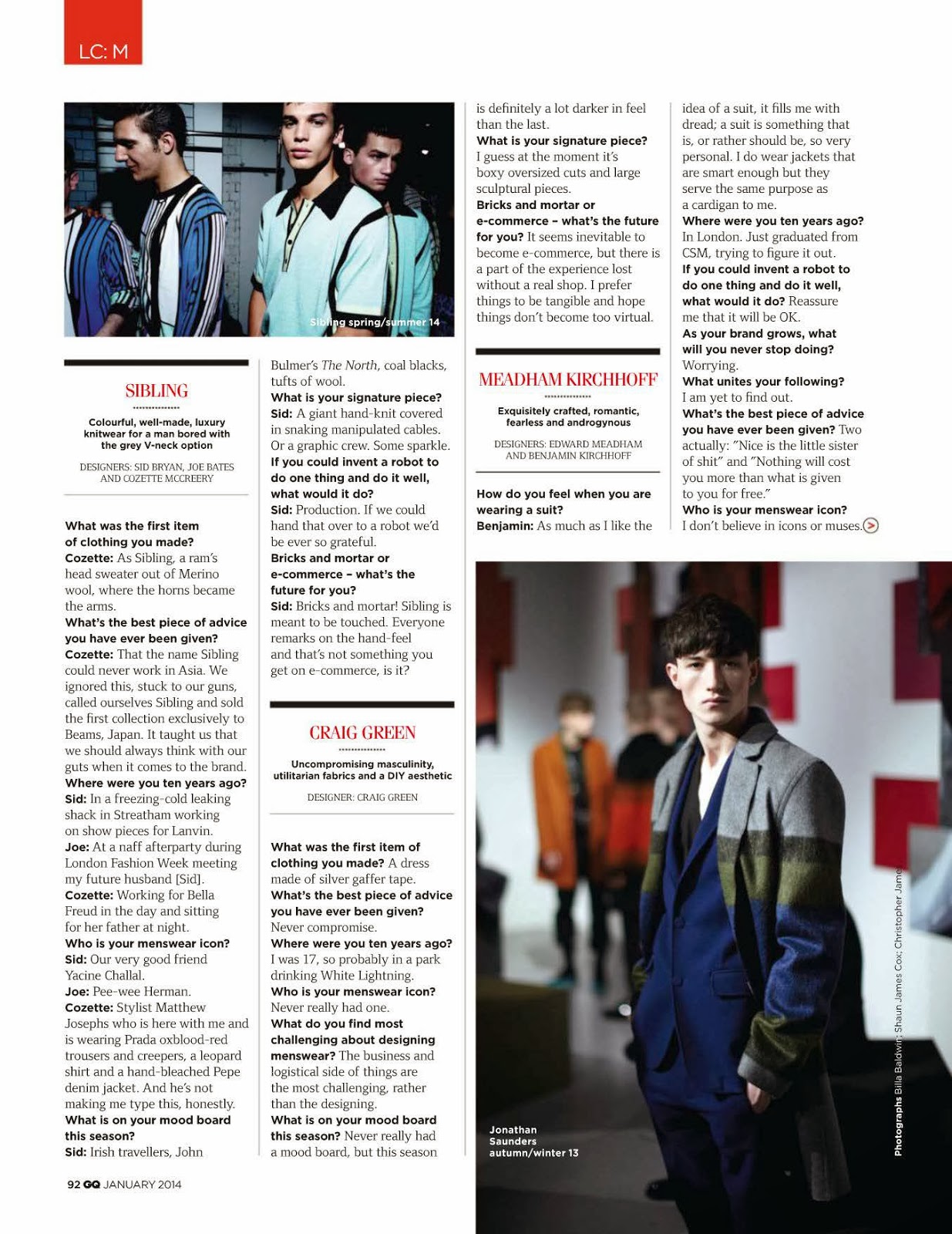 London Collections from GQ Men Magazine UK January 2014 - Magazine ...