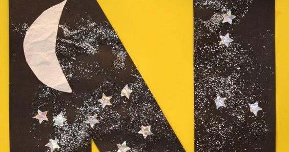 Letter N: N is for Night Sky, Night Sky Mirror Painting, Night Sky Play ...