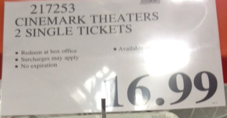 Cinemark Theaters Movie Tickets (qty 2) | Costco Weekender