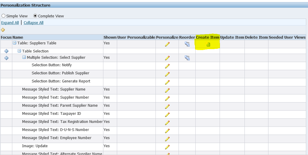 Oracle Application S Blog Oaf Personalization How To Display New Field Column In Supplier