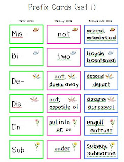 Classroom Freebies Too: Powerful Prefixes: Mini-Matching Cards