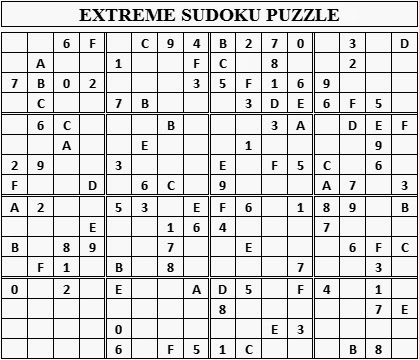 Hexadoku - Extreme Sudoku: 2014