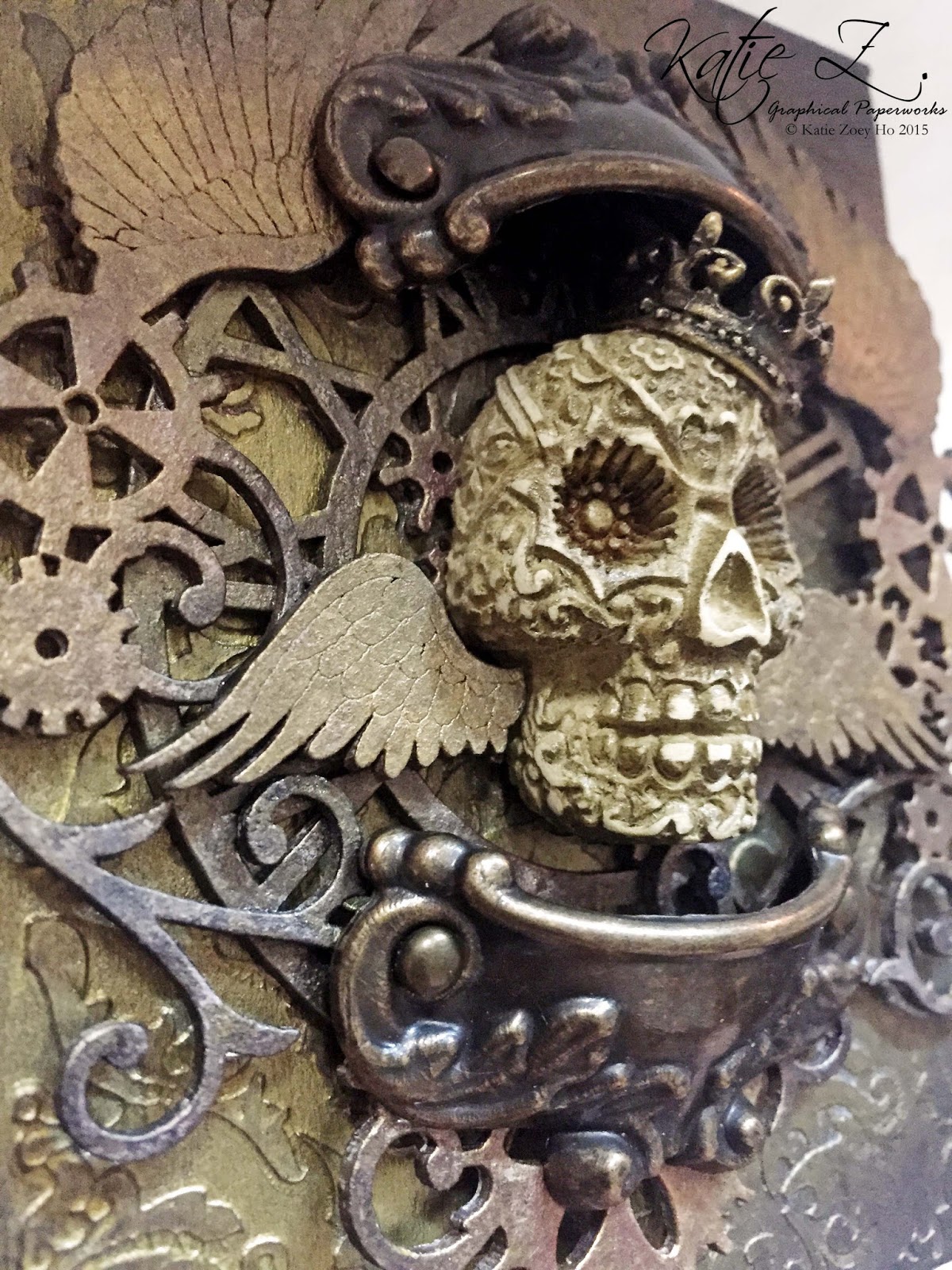 Shimmerz Paints: Steampunk Skull Altered Book Cover